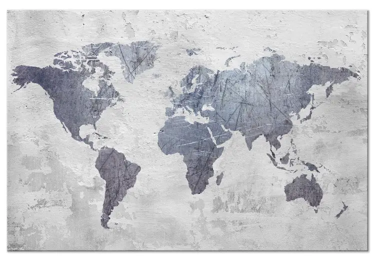 XXL obraz Konkrétní mapa světa vytištěný na plátně na zeď - Velké XXL ...