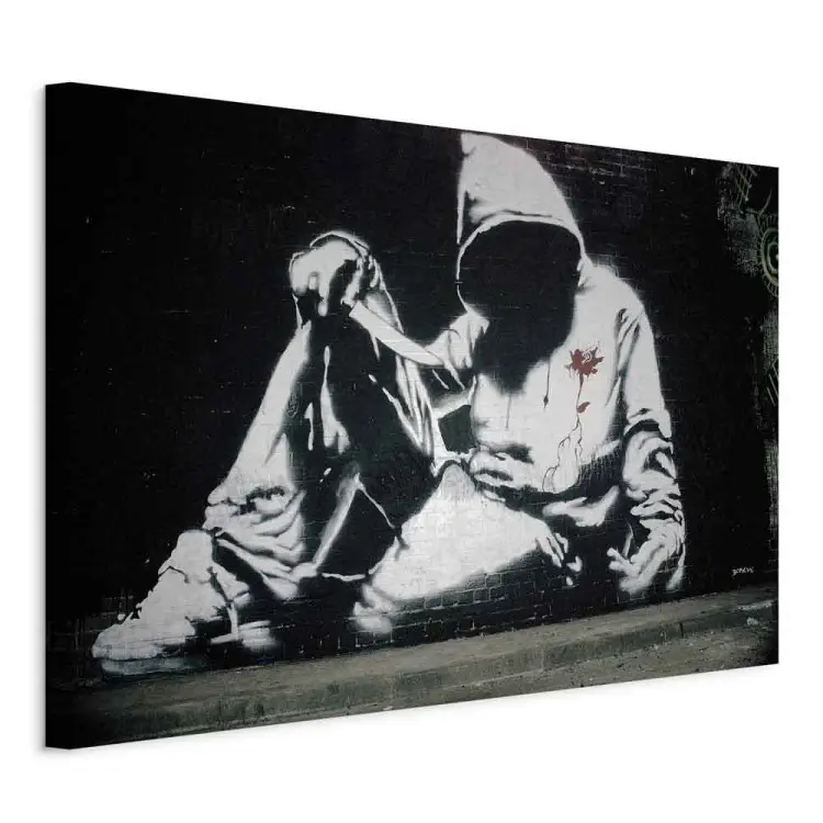 Obraz Vrah inkognito (Banksy) tištěný na plátně na stěnu - Banksy a ...